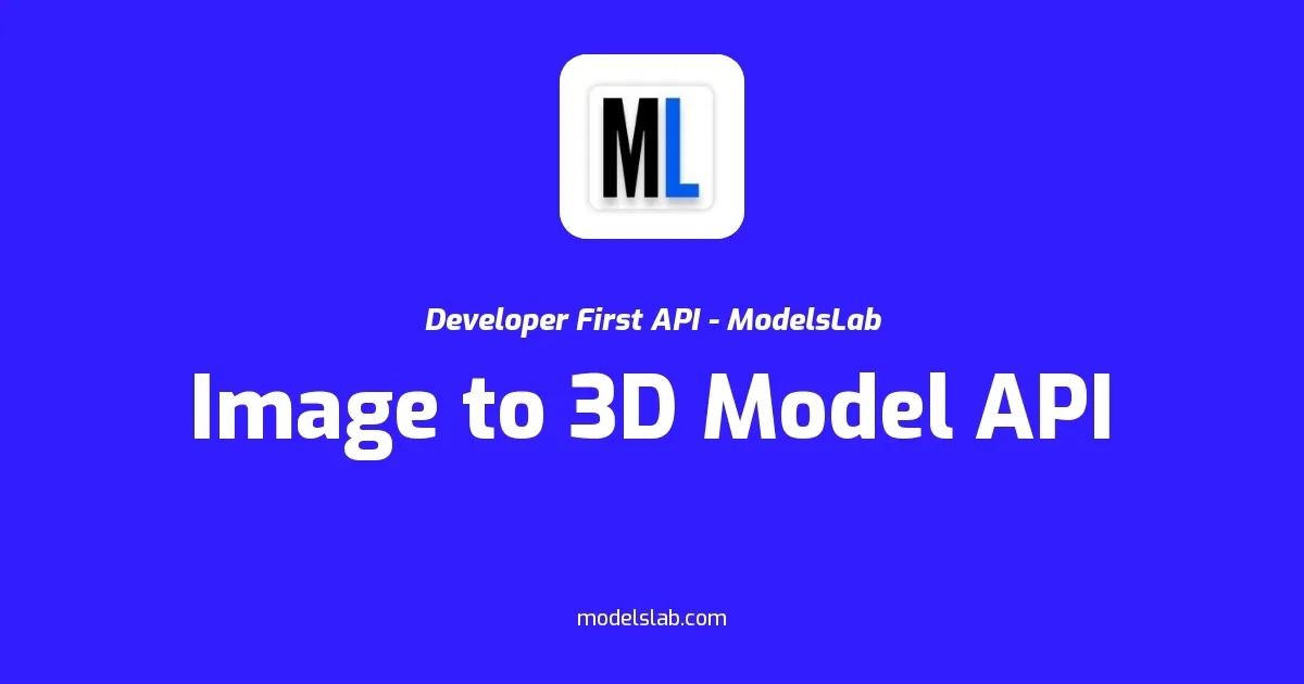 Image-to-3D API - Convert Images to 3D Models with ModelsLab